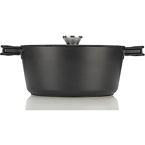 Zavor Noir 5 Qt Dutch Oven - Premium Cast Aluminum with Titanium-based Nonstick Ceramic Coating & Removable Handles - Ultra Lightweight - Oven & Induction Ready | Noir Collection