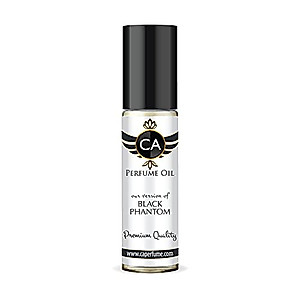 CA Perfume Club Impression of By Kln Black Phantom For Women & Men Replica Fragrance Body Oil Dupes Alcohol-Free Essential Aromatherapy Sample Travel Size Long Lasting Attar Roll-On 0.3 Fl Oz/10ml