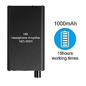 Headphones Amplifier Portable 3.5mm Stereo Audio Out Powered Dual-Output with Lithium Battery and 2-Level Boost Headphone Amplifier (Headphone Amps)