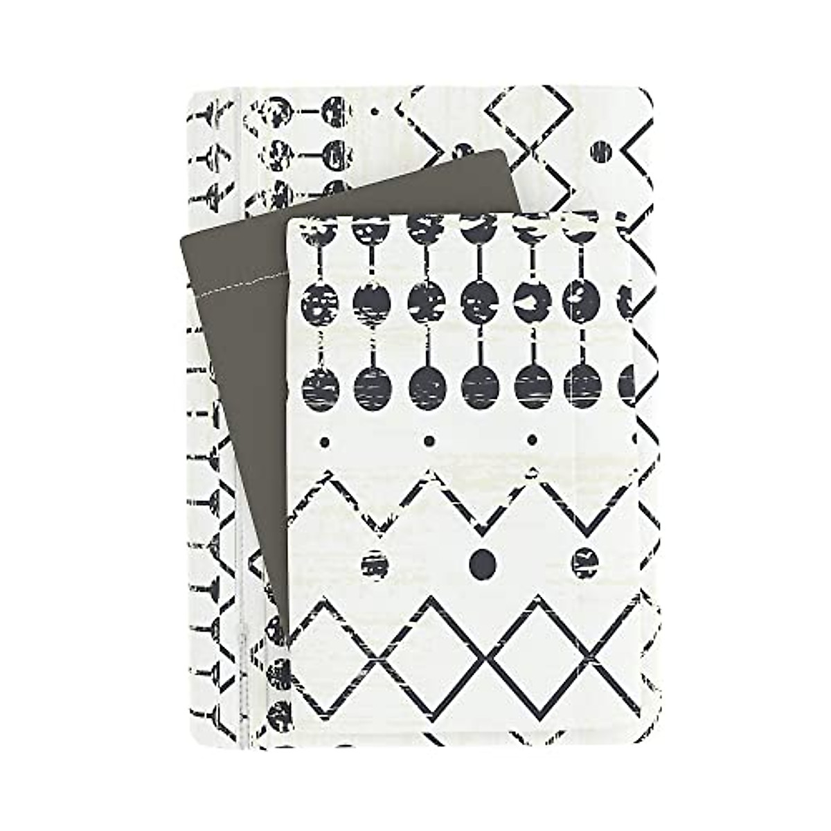 Merit Linens Pattern and Pinch Pleat Queen Duvet Cover Set | Soft, Light Weight, and Breathable 3 Piece Gray Duvet Set | Zipper Closure, Corner Ties, 2 Matching Shams