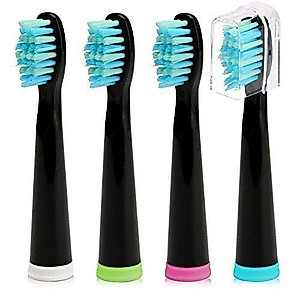 GSParts Replacement Brush Heads for Fairywill Soft Bristle Black 8 Pack FW-917 507 508