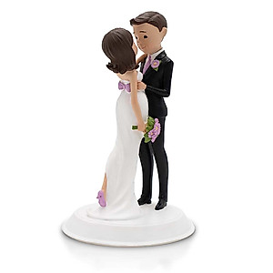 Dihtan Wedding Cake Toppers Bride and Groom - 6 x 3.5 Inch Hand Painted Cake Decorations Mr and Mrs Figurines - Poly Resin Bride To Be Cake Topper - Ideal for Wedding, Anniversary, Table Centerpiece
