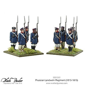 Warlord Black Powder Prussian Landwehr Regiment Napoleonic War 1813-1815 Tabletop Miniatures - Plastic Paintable Miniature 1700-1900 Soldiers Set, Table Top 28mm Military Minifigures for Adults