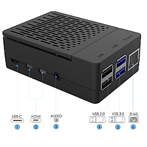 [20W 5V 4A] Raspberry Pi 4 Case, with iUniker 20W 5V 4A USB C Raspberry Pi 4 Power Supply with Switch Heatsink 40mm Cooling Fan for Pi 4 4 8gb/4gb/2gb