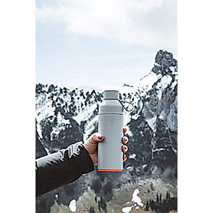 Ocean Bottle - Recycled Stainless Steel Drinks Reusable Water Bottle - Eco-Friendly & Reusable - Rock Grey - 500ml
