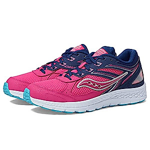 Saucony Cohesion 14 Lace to Toe Sneaker, Pink/Navy, 2 US Unisex Big Kid