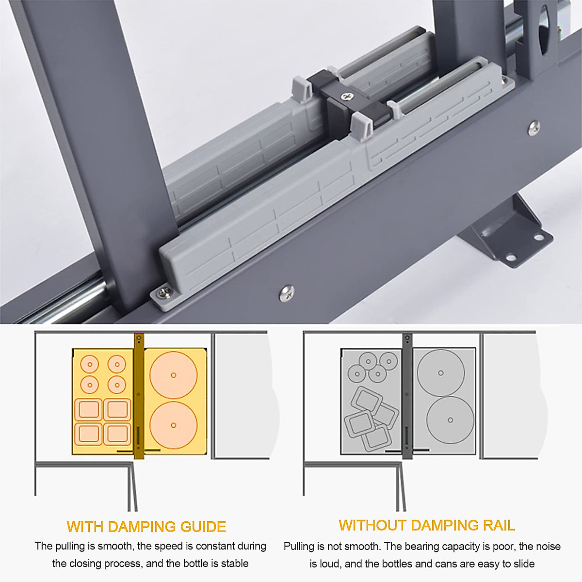 ZHIRCEKE Kitchen Blind Corner Pull Out Shelf Organiser Corner Slide Out Pan Pot Rack Shelving Unit Organizer for 900-1000mm Cabinet