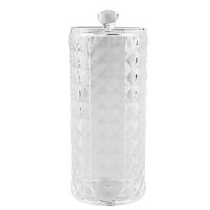 Serveyou Bathroom Cup Dispenser,Mouthwash Cup Holder,Transparent Round Cotton Cotton Storage Tube with Cover,Acrylic PS Plastic Side Opening High Toughness for Bathroom Makeup Organizer