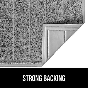Gorilla Grip Stain and Fade Resistant Dirt Grabber Mesh Door Mat, Low-Profile, Heavy Duty Quick Dry Striped Doormat, Mats for Indoor or Outdoor Entry, Shoe Scraper, Garage Entrance Mat, 35x23, Gray