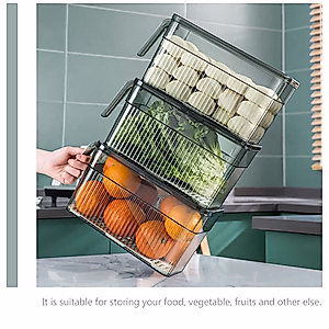 Zerodeko Plastic Storage Bins Food Storage Containers Colander with Lid Handle Fridge Trays Refrigerator Egg Organizer for Organizing Kitchen Food Snack Pantry Cabinet