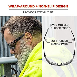 Ergodyne - 59283 Skullerz VALI Frameless Safety Glasses, Lightweight, Anti Fog Indoor/Outdoor Lens Matte Black