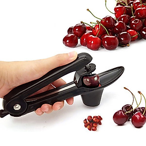 Hovico Cherry Pitter Remover,Cherry Fruit Kitchen Olive Core Remove Pit Tool Seed Gadget Stoner Corer Pitter Remover,Portable Cherry Pitter Tool Kitchen aid with Space-Saving Lock Design (Black)