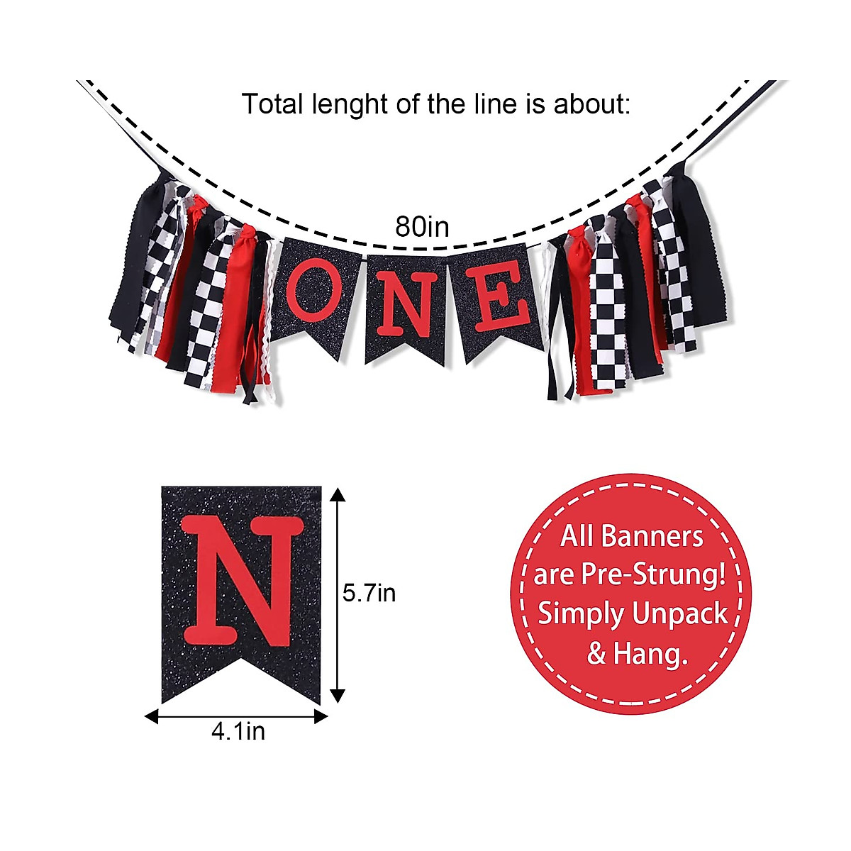 Racing High Chair Banner,Racing First/1st Birthday Party Decorations,racing First/1st High Chair Banner,checkered Flag Racing Birthday Decorations, Race Car First Birthday Cake Smash Photo Props