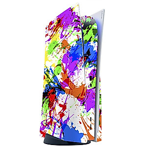 ITS A Skin Skins Compatible with Sony Playstation 5 Console Disc Edition - Protective Decal Overlay Stickers wrap Cover - Paint Splatter