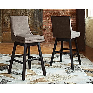 Signature Design by Ashley Tallenger 30" Upholstered Swivel Pub Height Barstool, Set of 2, Light Gray