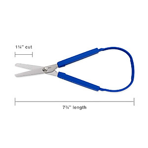 Hygloss Products Snippy Easy Spring Loop Scissors Flexible Handles, Stainless Steel Blades-Good for Special Needs and Fine Motor Skills-for Kids’ Arts & Crafts-7.75 Inches-Blue-1 Pair