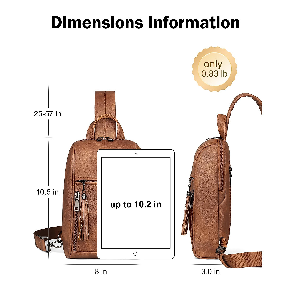 FADEON Sling Bag for Women Crossbody Purse Sling Bags, Designer Sling Purses Medium Travel Multi-Pocket Sling Backpack