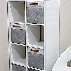 Kntiwiwo Cube Storage Bin Gray Cube Storage Bins for Closet Organizers and Storage Shelves Foldable Storage Cubes with Handles Set of 3，13”x13”x13”