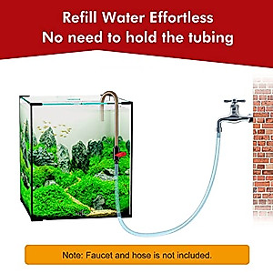 Dreyoo Aquarium Fish Tank Hook Water Changer, with Flow Switch, Quickly and Efficiently Helps Fill Your Water, Aquarium Vacuum Water Filler for Fish Tank, Suit for 1/2'', 5/8'' 3/4'' Hose