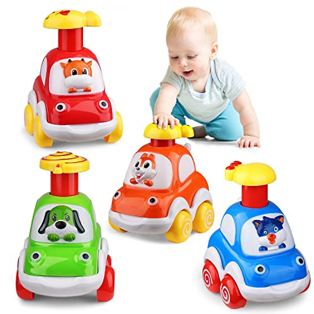 ALASOU Animal Car Toys for 1 2 3 Year Old Boy|Toddler Toys Age 1-2 |1 Year Old Boy Gifts|1st Birthday Gifts for Baby Toys 12-18 Months