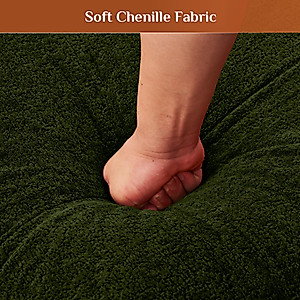 OUYESSIR U Shape Sectional Sofa Cloud Couch for Living Room, Modern Chenille Comfy Modular Sofa, 4 Seat Upholstery L-Shaped Sleeper Sofa with Chaise Lounge & Ottoman, 114" (Emerald Green