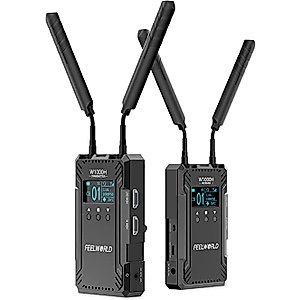 FEELWORLD W1000H Wireless HDMI Video Transmission System Include Transmitter Receiver 1000FT Transmission Range 0.08S Low Latency Full Duplex Intercom Live Streaming