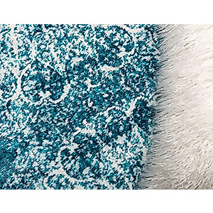 Unique Loom Sofia Collection Area Rug - Grace (2' x 6' 9" Runner, Turquoise/ Ivory)