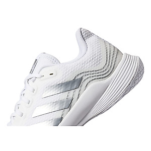 adidas Women's Novaflight Volleyball Sneaker, White/Silver Metallic/White, 8