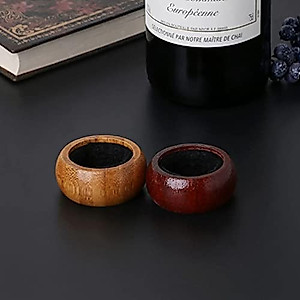 4pcs Wine Drip Rings Wooden Wine Bottle Collars Leakproof Ring Drip Stoppers Wine Stop Accessories for Wine Bottles Color 2