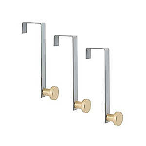Elle Decor Elle Décor 3 Pack Single Over The Door Grey Bath-Towel-Hooks