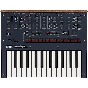 KORG Monophonic Analog Synthesizer Monologue BL Monologue Dark Blue 25 Keys 16 Step Sequencer with Oscilloscope, Battery Operated, Lightweight, Perfect for Carrying