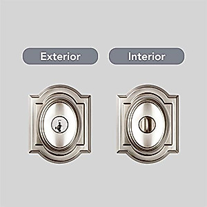 Baldwin Carnaby, Entry Door Knob Handle with Keyed Lock Featuring SmartKey Re-key Technology and Microban Protection, in Satin Nickel