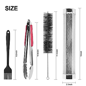 Pellet Smoker Tube 12 &12 inch Smoke Tube - Stainless Steel Wood Tube - Suitable for Any Grill or Smoker - Adds Delicious Wood Smoke Flavor on Your Barbecue Food