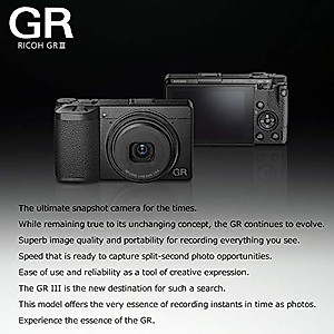 Ricoh GR III Digital Compact Camera, 24mp, 28mm F 2.8 Lens with Touch Screen LCD