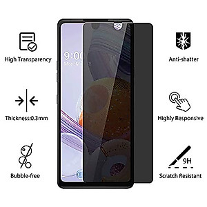 [2-Packs] GLBLAUCK Privacy Screen Protector for Moto G Stylus 2021 (Not for Moto G Stylus 2020), Anti-Spy 9H Hardness Tempered Glass Screen Protectors for Moto G Stylus 2021