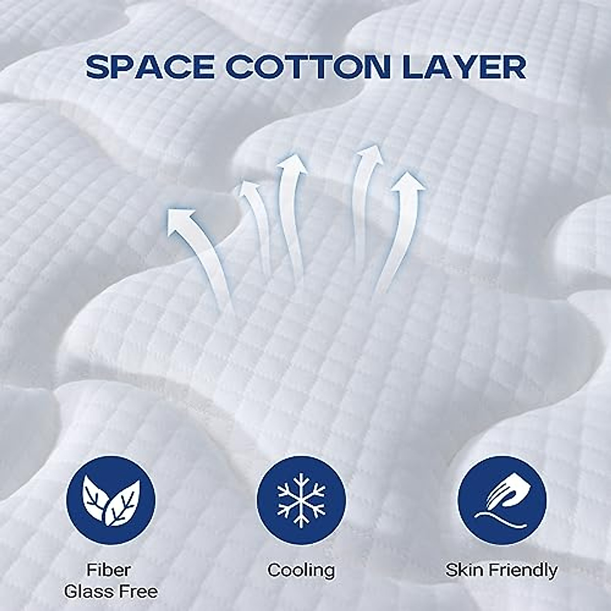 FLEXPEDIC 10" King Mattress, Memory Foam Hybrid Mattress with Space Cotton for Tight Sleep, Medium-Firm Cooling Mattress with Stronger Support, Motion Isolation &Pressure Relief