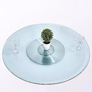 DOUKI 36 Inch Lazy Susan Turntable Tempered Glass Rotating Tray, Large Tabletop Serving Plate For Dining Table, Round Decorative Rotating Serving Tray (Color : Clear, Size : 28inch(70cm))