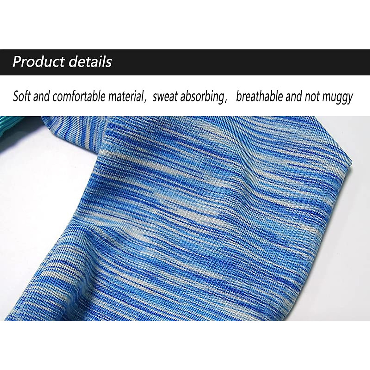 ZGZDFC 4pcs Wide Sports Headbands for Men & Women - Non Slip,Moisture Wicking Athletic Sweatband for Running,Yoga,Athletic,Fitness (Striped Blue/Blackish Green/Rose/Army Green)