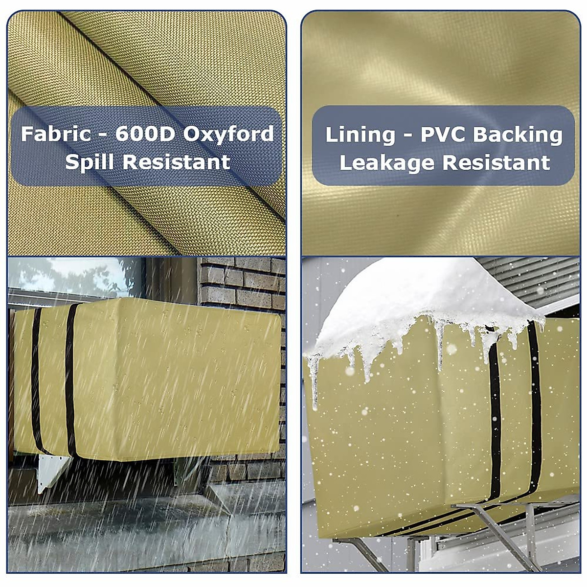 ONELIGHT Window Air Conditioner Unit Cover - AC Covers for Outside,Fit up to 17"x13"x12"