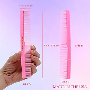 Allegro Combs 420 Hair combs Barber Comb Set Hair Cutting Pocket Styling For Hair Stylist 12 Count (Fresh Pink)