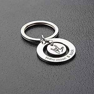 AKTAP Sign Language Jewelry I Love You to The and Back Keychain ASL Sign Language Gift Interpreter Gift ASL Jewelry