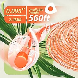 Eventronic Trimmer Line, 0.095-Inch Weed Eater String Line, Heavy Duty Weed Wacker String, 560ft Twist String Trimmer Line