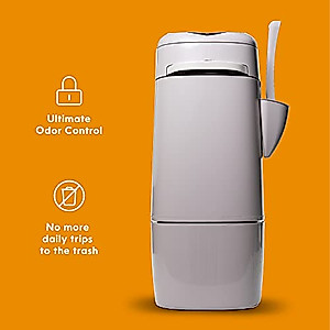 Litter Genie XL Pail (Beige) | Cat Litter Box Waste Disposal System for Odor Control | Includes 1 Square Refill Bag