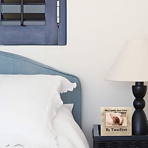 BANBERRY DESIGNS New Baby Frame Our Family Just Grew By Two Feet Heart Design with Tan Marble Like Background - Nursery Décor 4" X 6" Picture Opening