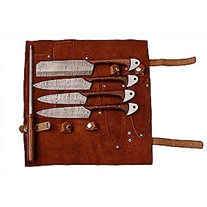 Custom Handmade Damascus Professional kitchen/BBQ knives set