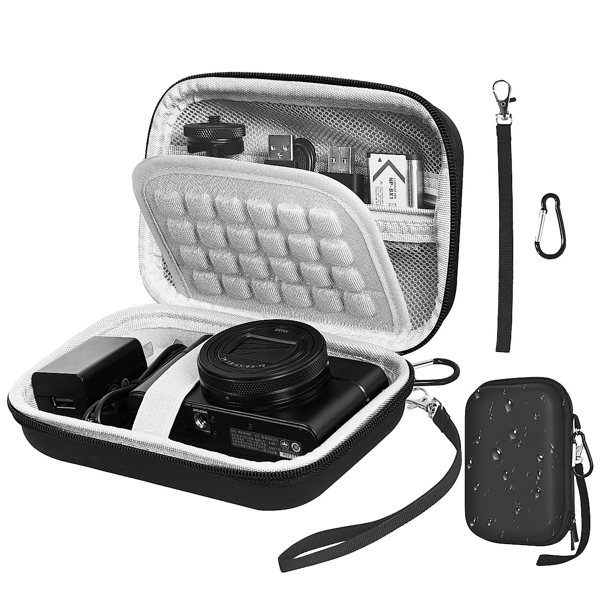 EMART Digital Camera Case, Small Camera Bag(Fit Camera Size<6"x4"x1") for Canon PowerShot ELPH 180/Sony DSCW800 830/CAMKORY, Camera Carrying Case with EVA Anti-Shock Bubble(Case Only)