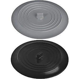 2 Pack - Black and Gray 6" Kitchen Sink and Bathtub Stoppers Set for Standard Kitchen Sink Drain and Bathtub Drain