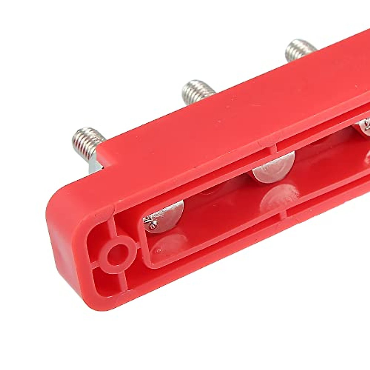 X AUTOHAUX 1 Pair 7 Terminal Bus Bar Power 3 Screw Terminals Power Distribution Block with 4 Screws Red and Black for Car Boat Marine Caravan RV