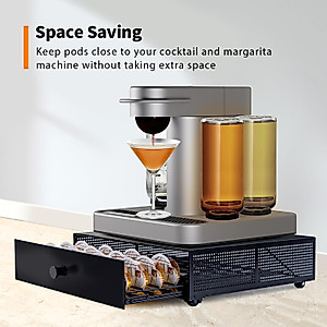 Dfynest Cocktail Capsule Storage Drawer Organizer - Compatible with Bartesian Cocktail Maker - BEV Black Decker Cocktail Maker - Holds Up to 36 Capsules - Home Bar Accessories for Cocktail Maker