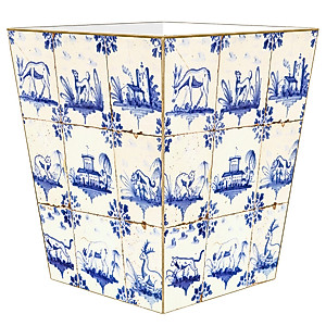 MARYE-KELLEY, Old Delft Tiles Tempered Glass Cutting/Serving Board, 15" x 12"